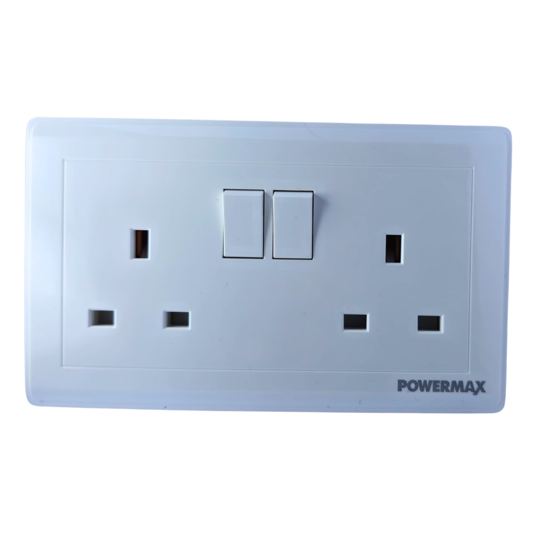 Powermax BSR White twin Socket 13a - We Light Your World
