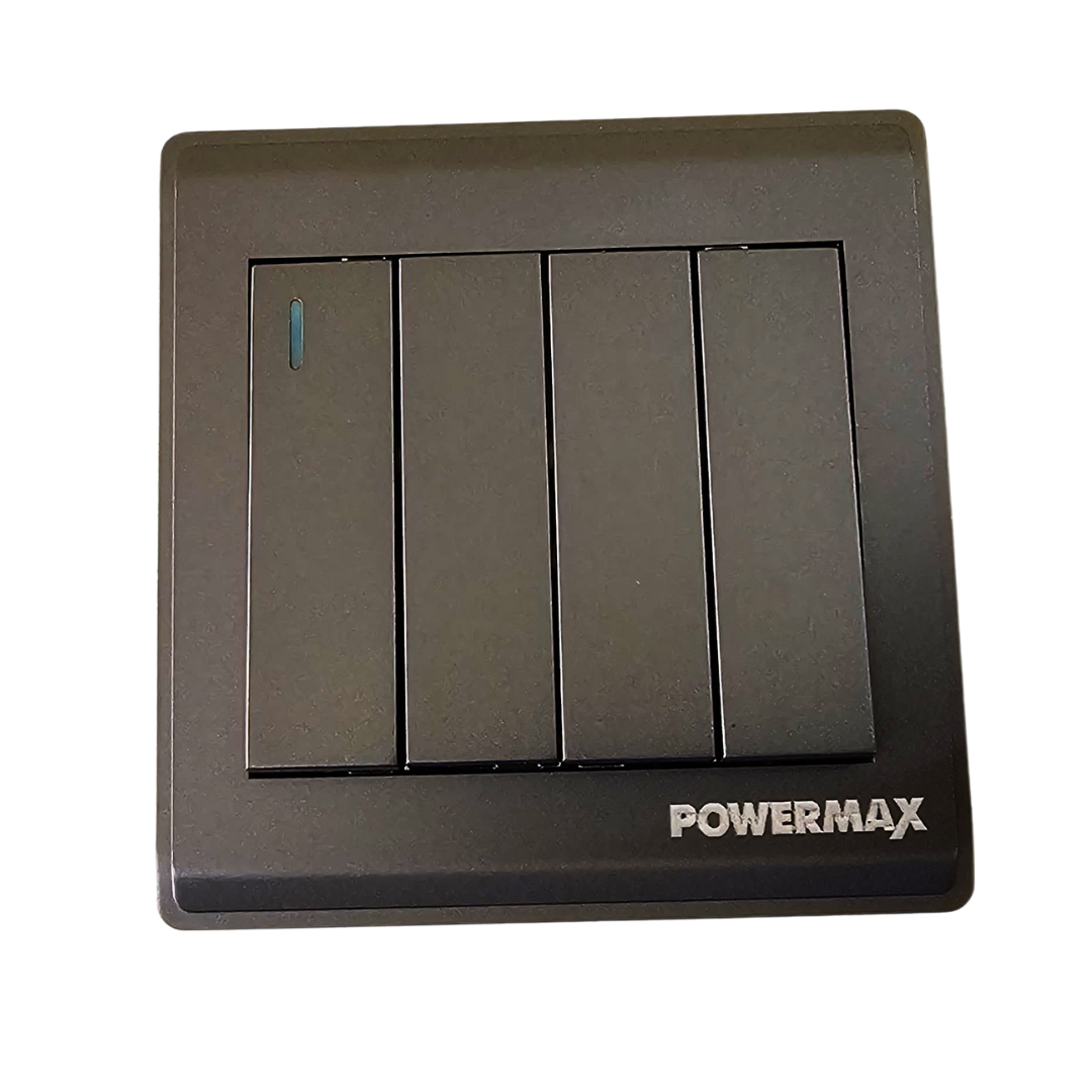 Powermax BSR Grey 4 Gang 2 Way Switch - We Light Your World
